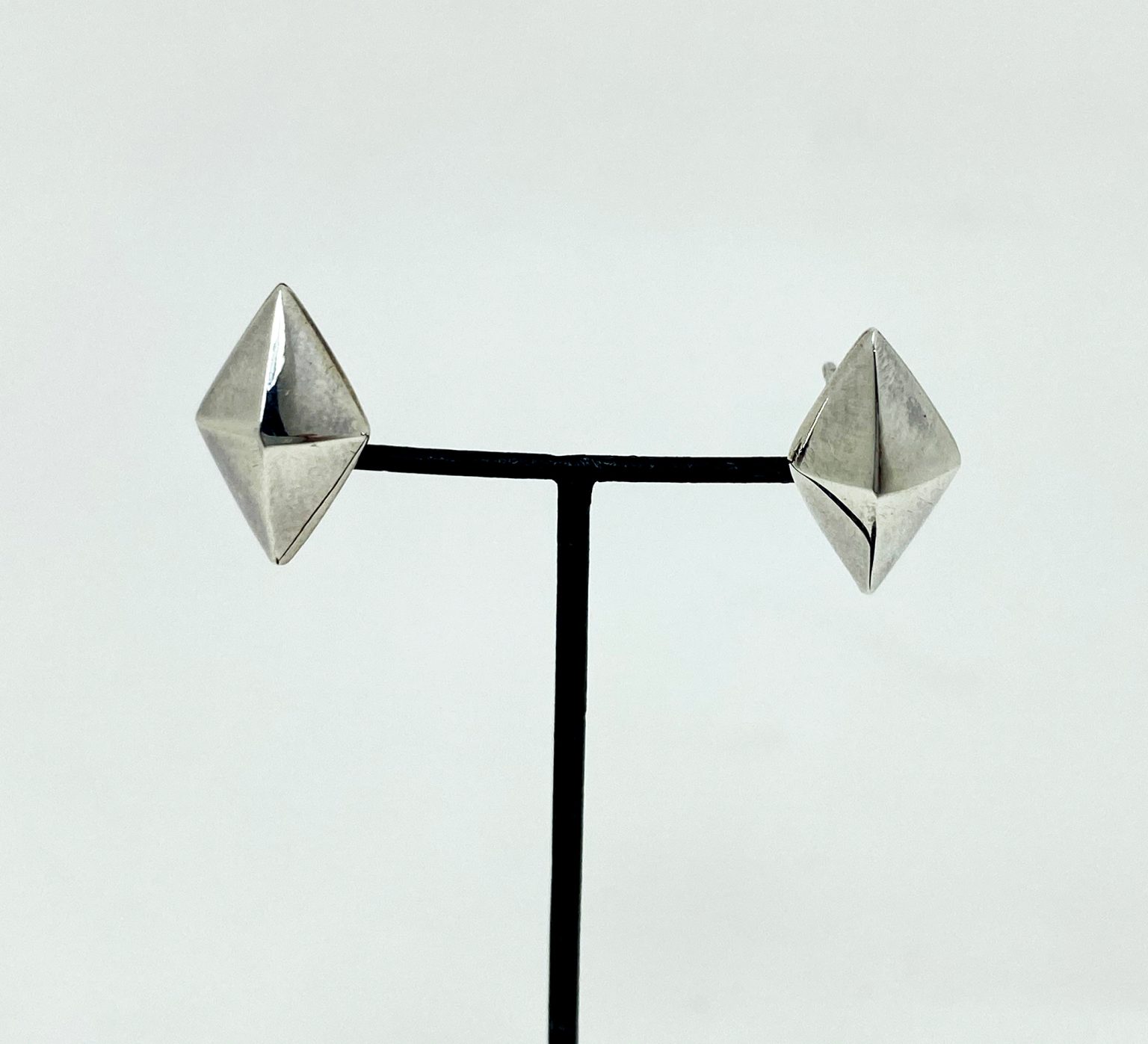 Silver Rhombus Stud Earrings, Geometric Jewelry | Sup Silver – Sup Silver