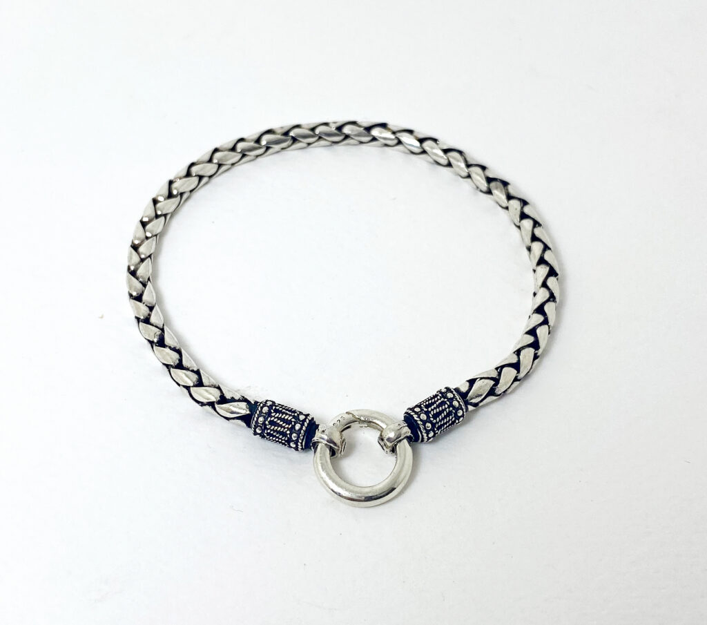 Sup Silver Twist Square Bracelet Braided 925 Sterling Silver, Handmade ...
