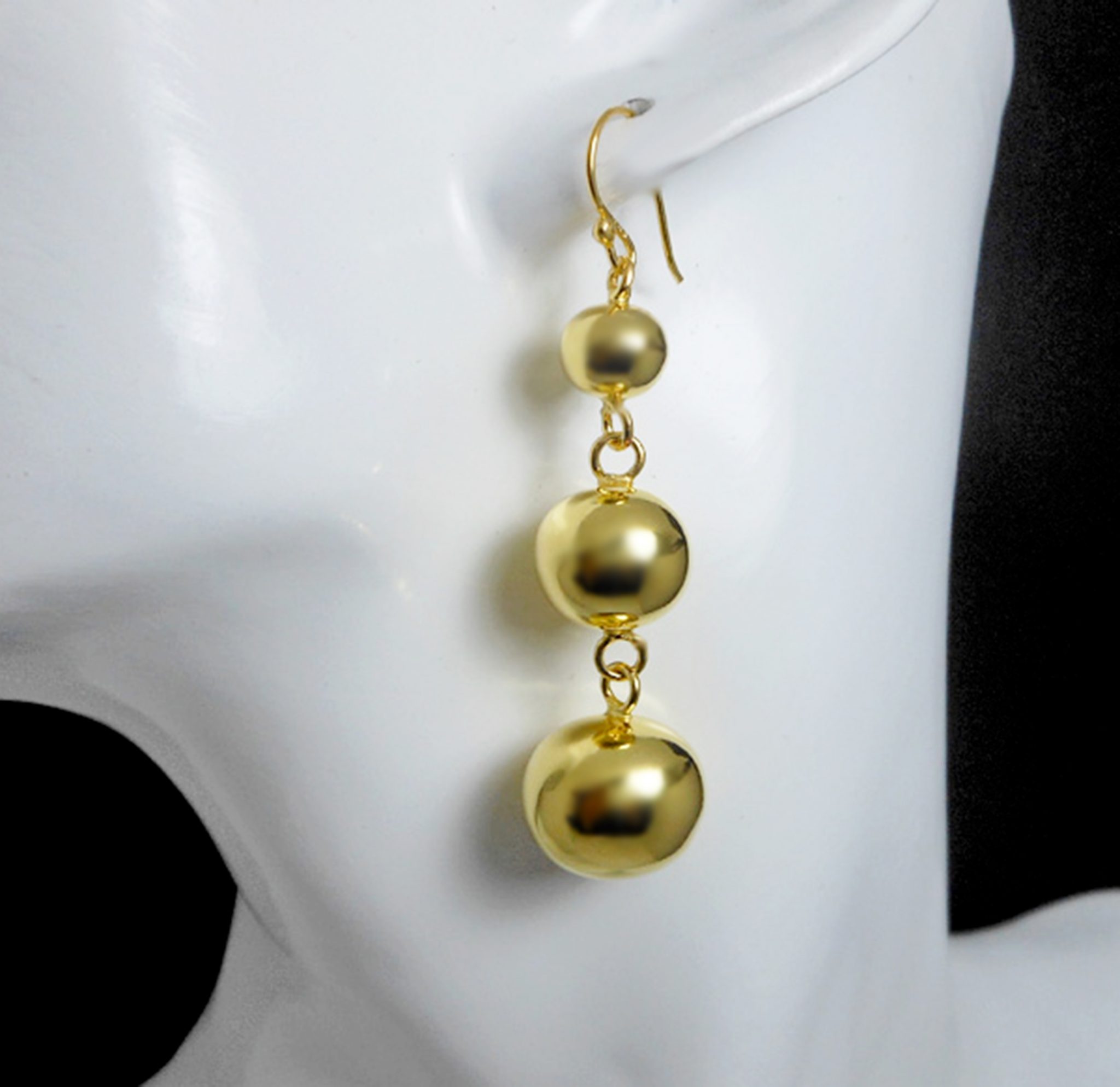 Sup Silver Triple Ball Dangle Earrings, Womens Tapered Earrings – Sup ...