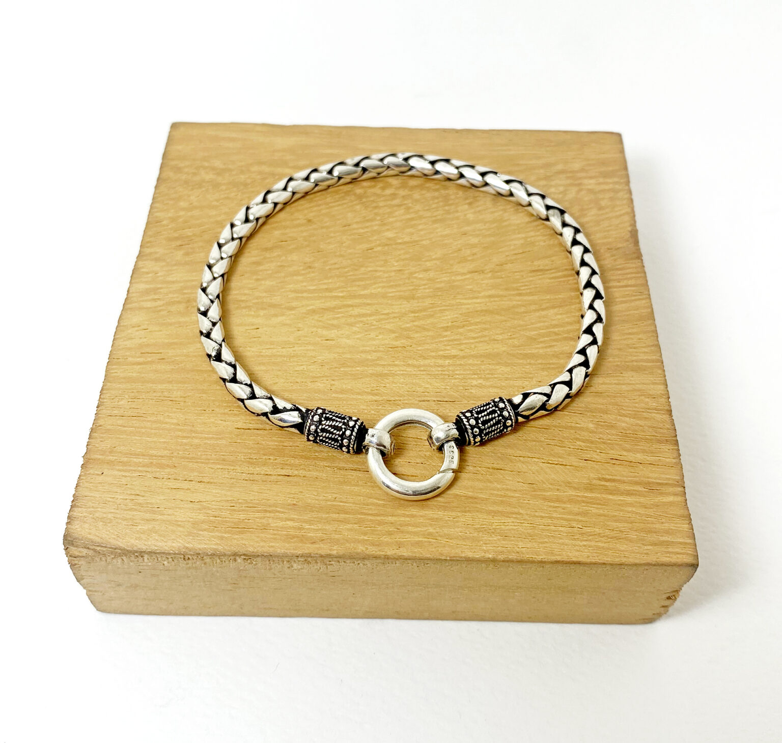 Sup Silver Twist Square Bracelet Braided 925 Sterling Silver, Handmade ...