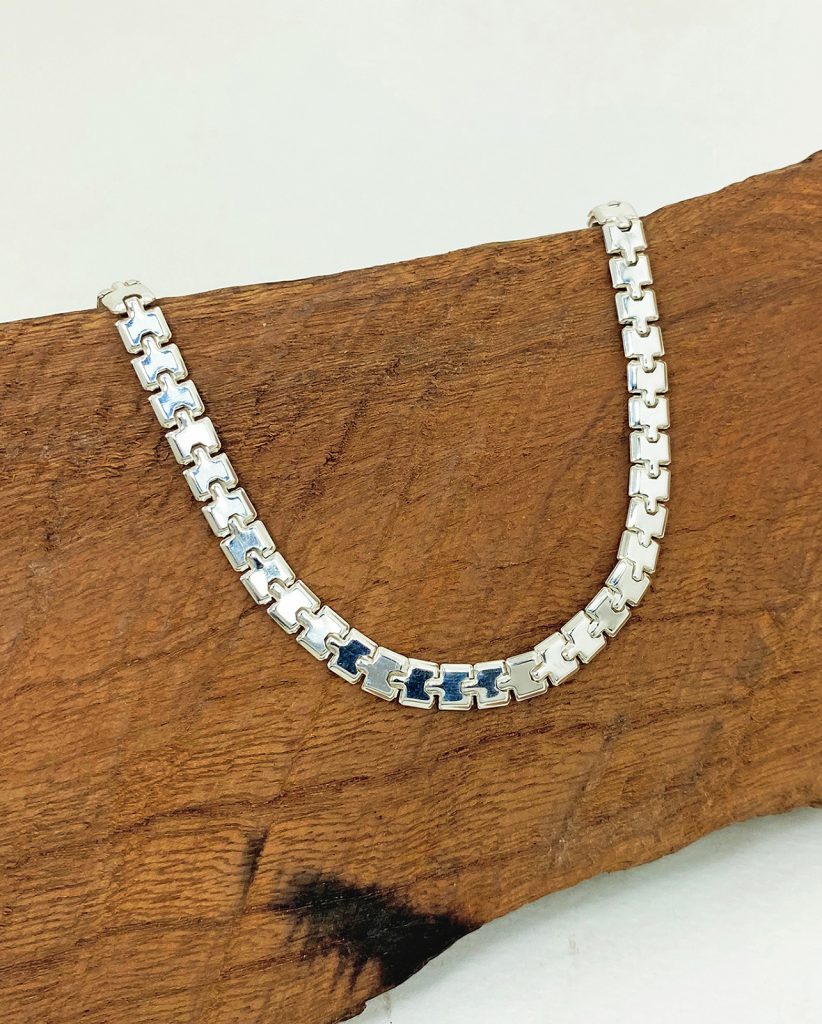 925 Jigsaw Chain Bracelet, Silver Flat Chain | Sup Silver – Sup Silver