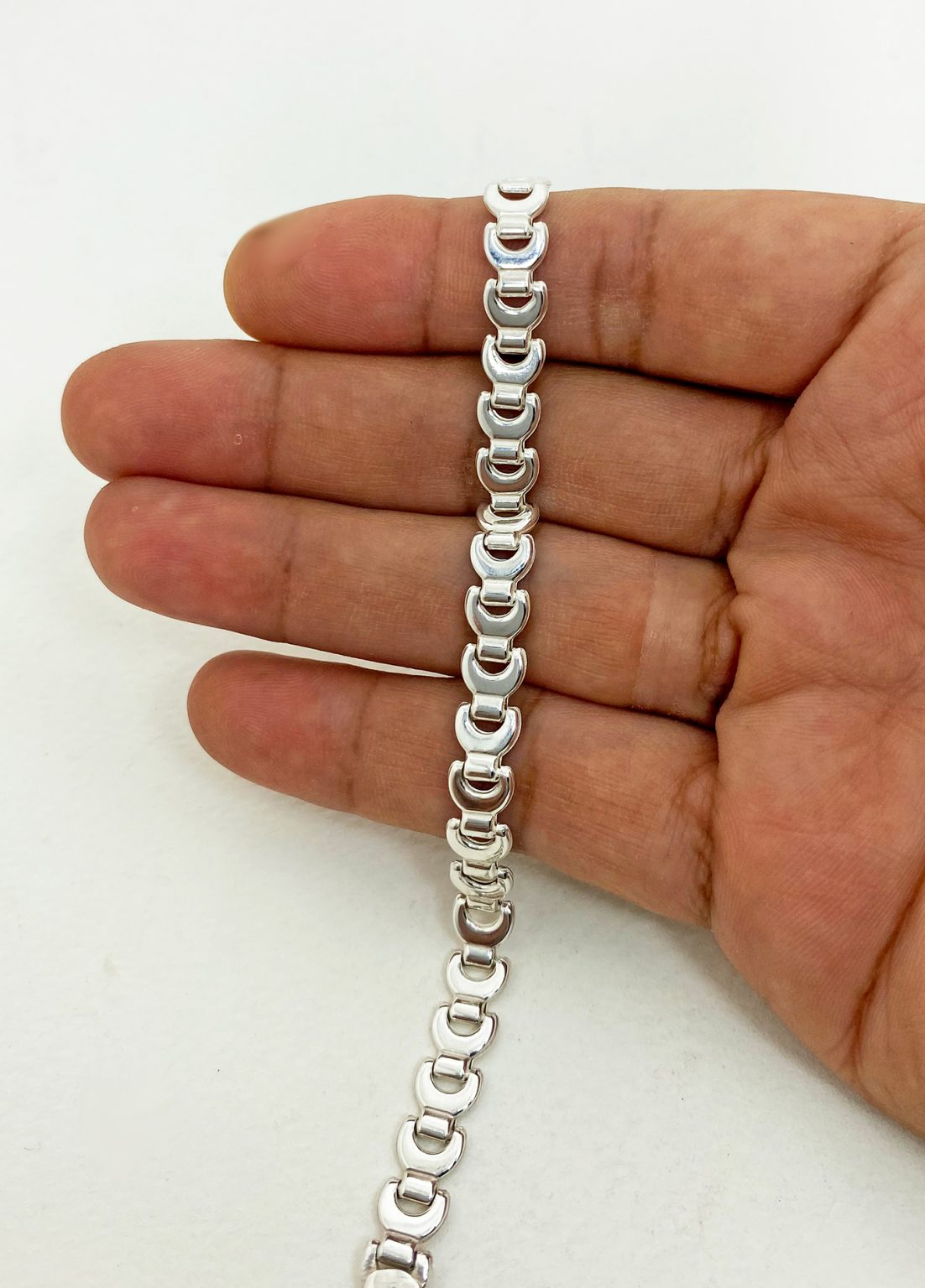 925 Half Circle Chain Bracelet, Half Moon Chain | Sup Silver – Sup Silver