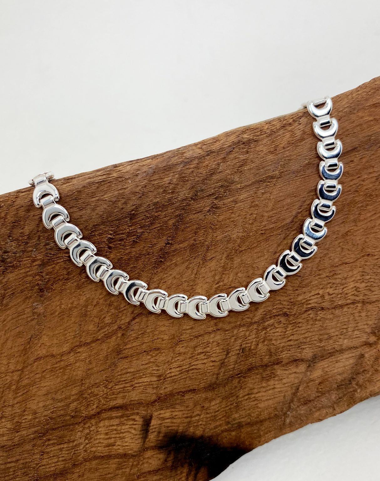 925 Half Circle Chain Bracelet, Half Moon Chain | Sup Silver – Sup Silver