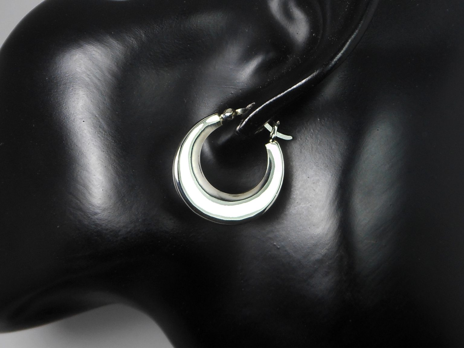 Sup Silver Crescent Moon Round Hoop Earrings 925 Sterling Silver ...