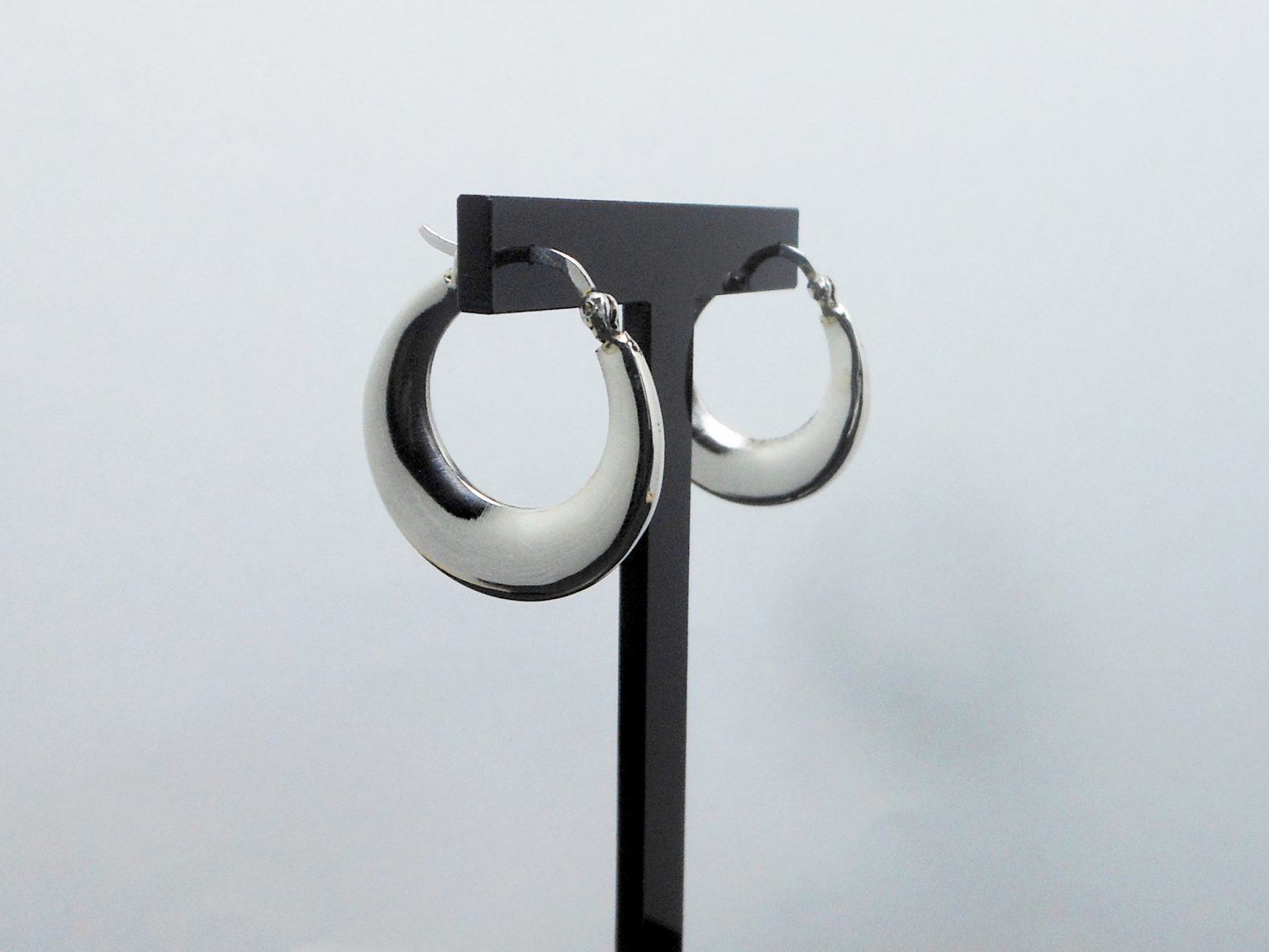 Sup Silver Crescent Moon Round Hoop Earrings 925 Sterling Silver ...