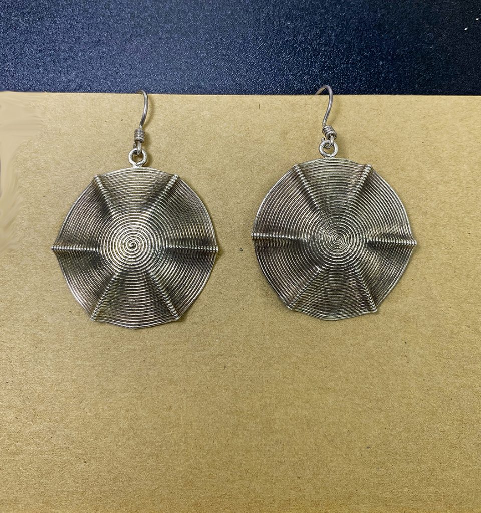 Sup Silver Spiral Textured Radius Drop Earrings 925 Sterling Silver ...