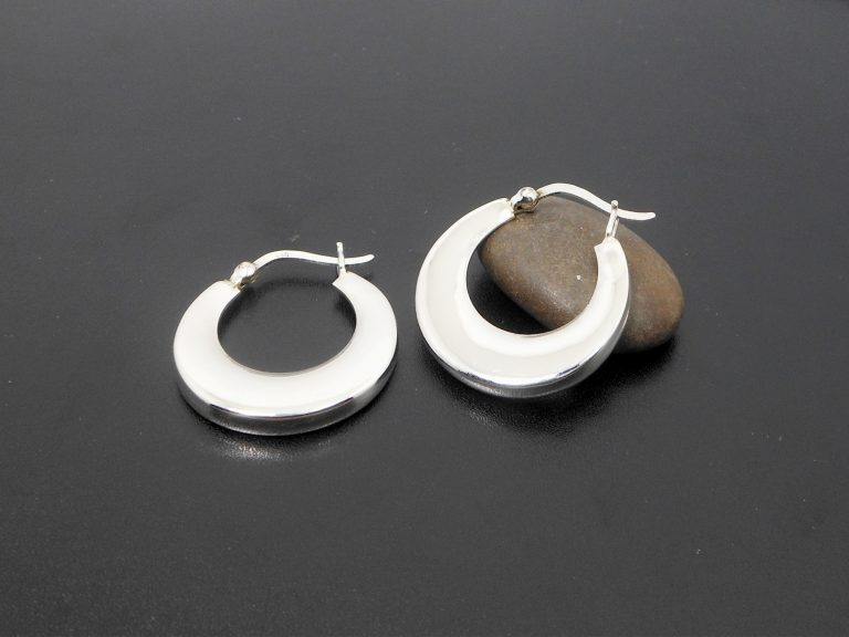 Sup Silver Crescent Moon Round Hoop Earrings 925 Sterling Silver ...