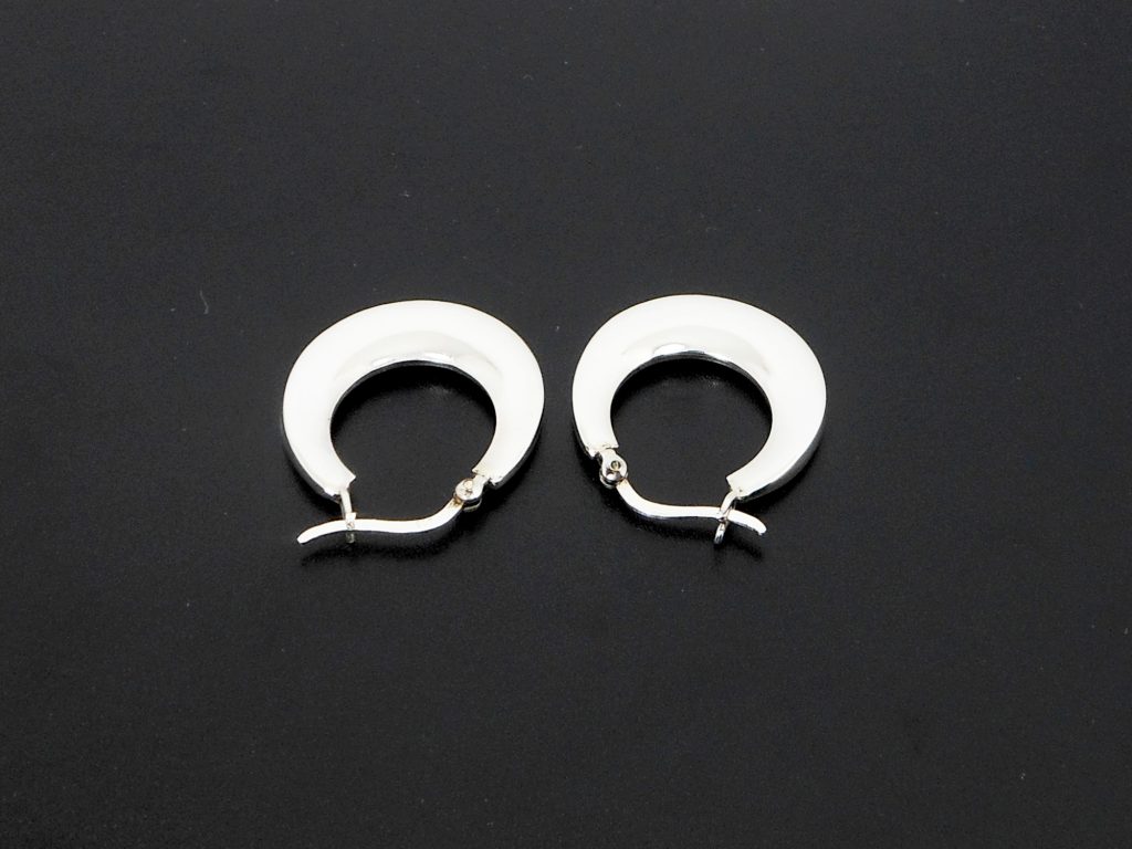 Sup Silver Crescent Moon Round Hoop Earrings 925 Sterling Silver ...