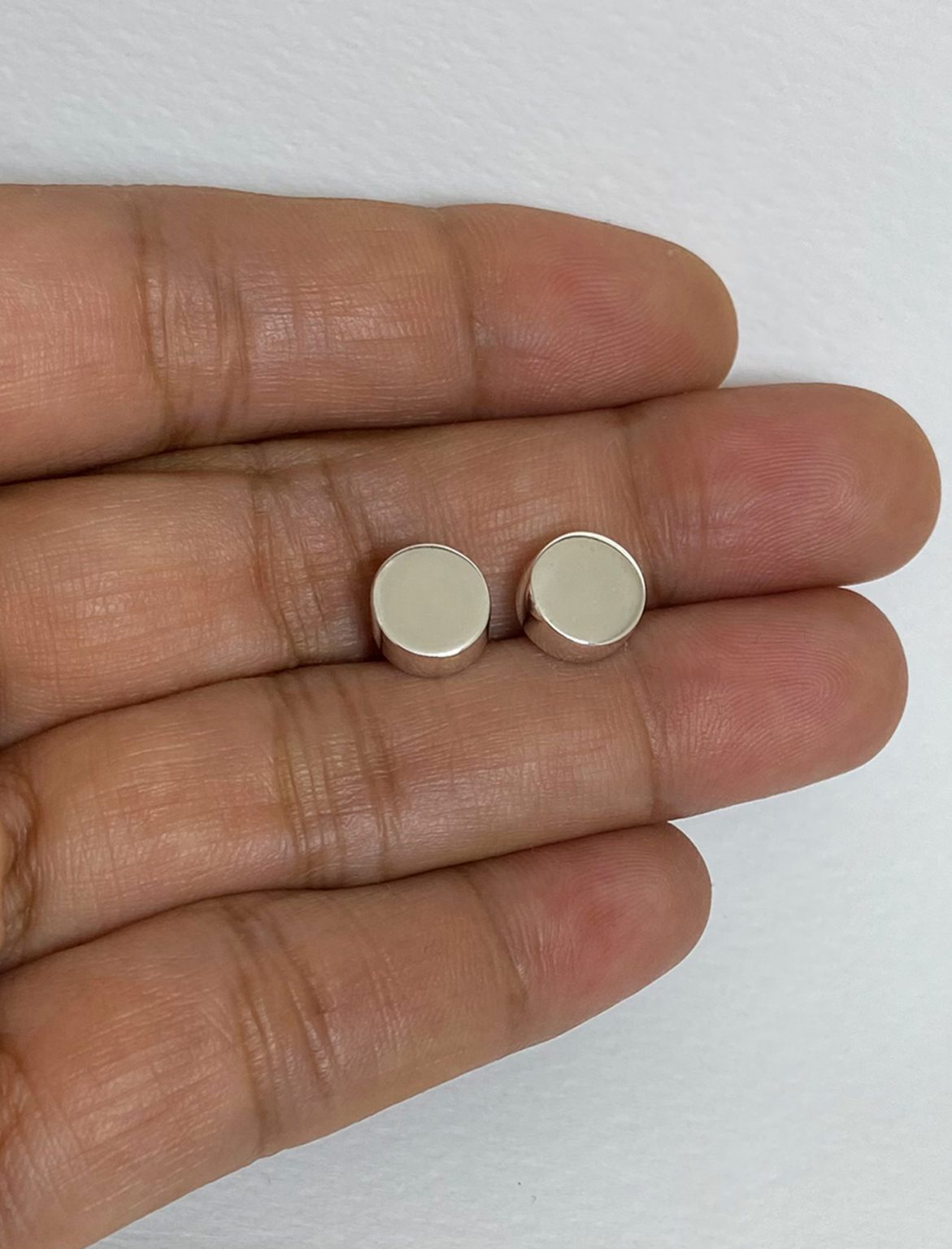 Silver Button Stud Earrings, Round Post Earrings | Sup Silver – Sup Silver