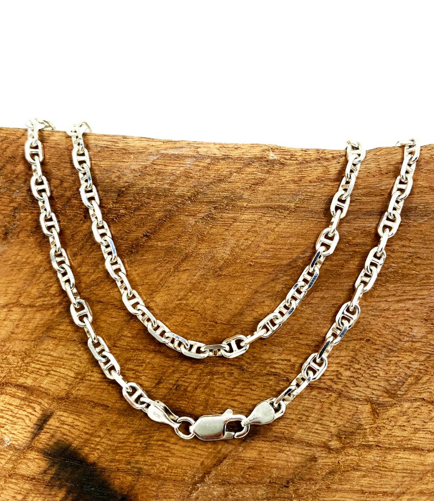 Sup Silver Figure 8 Chain Necklace, Silver Mariner Anchor Link Chain ...