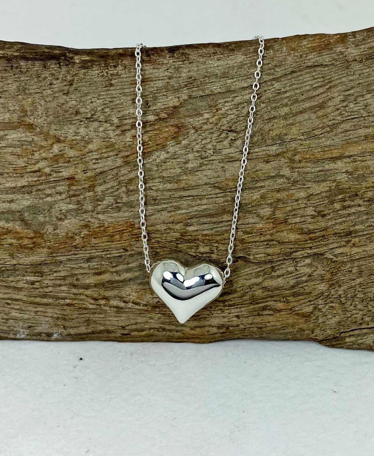 Sup Silver Heart Chain Necklace 925 Sterlingh Silver, Handmade ...