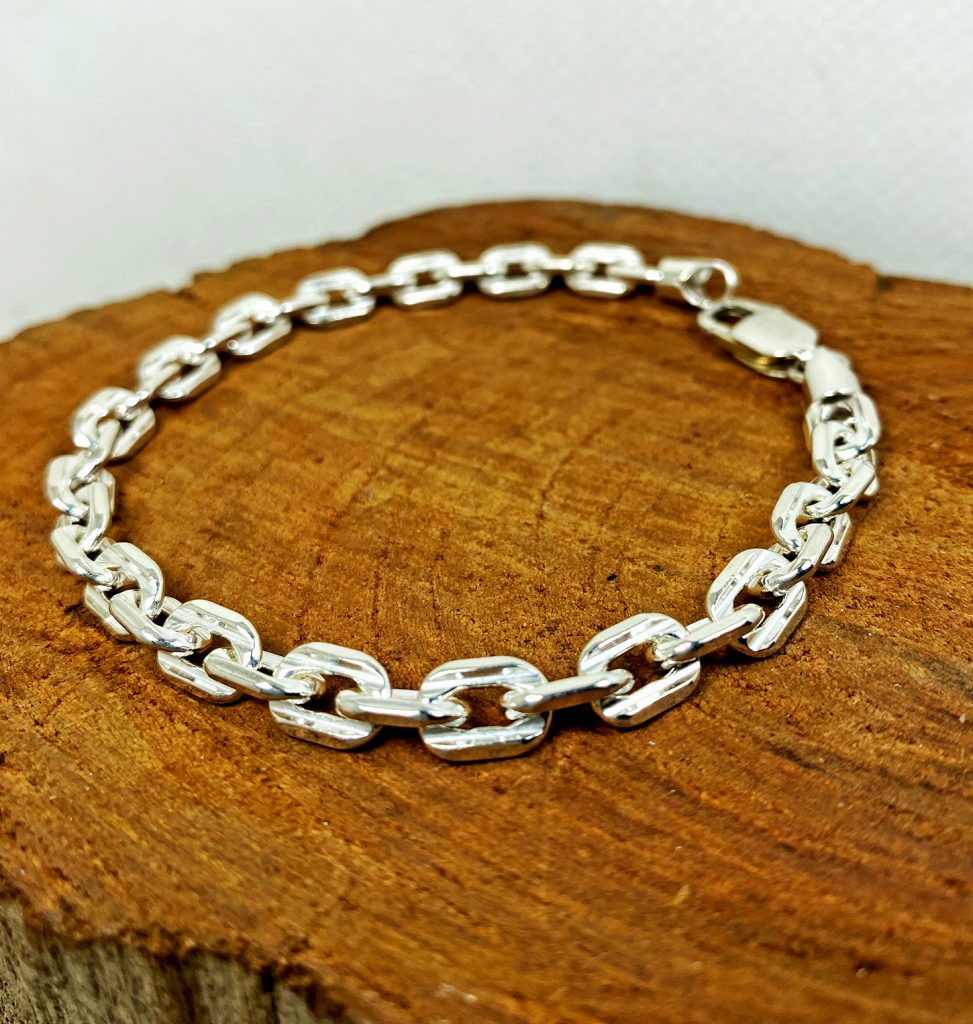 Sup Silver Angle Chain Bracelet 925 Sterling Silver, Upside Down Chain ...