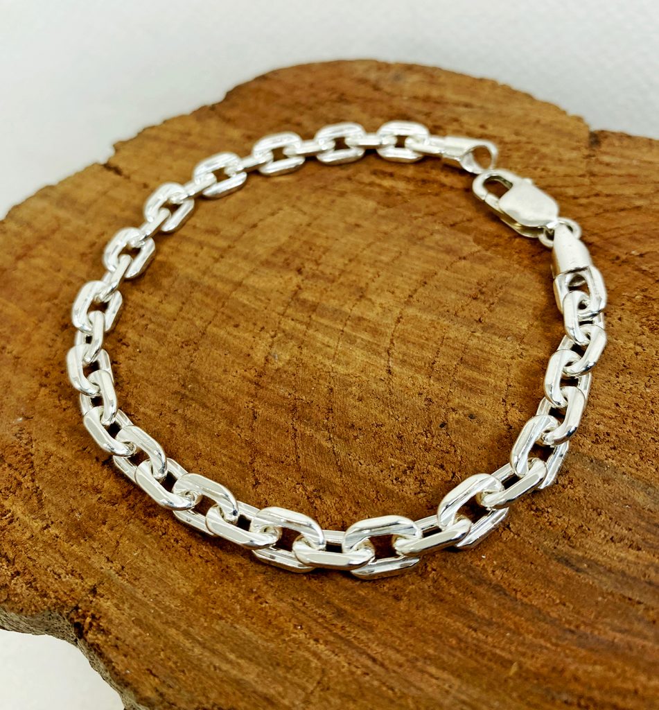 Sup Silver Angle Chain Bracelet 925 Sterling Silver, Upside Down Chain ...