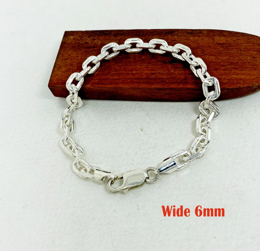 Sup Silver Angle Chain Bracelet 925 Sterling Silver, Upside Down Chain ...