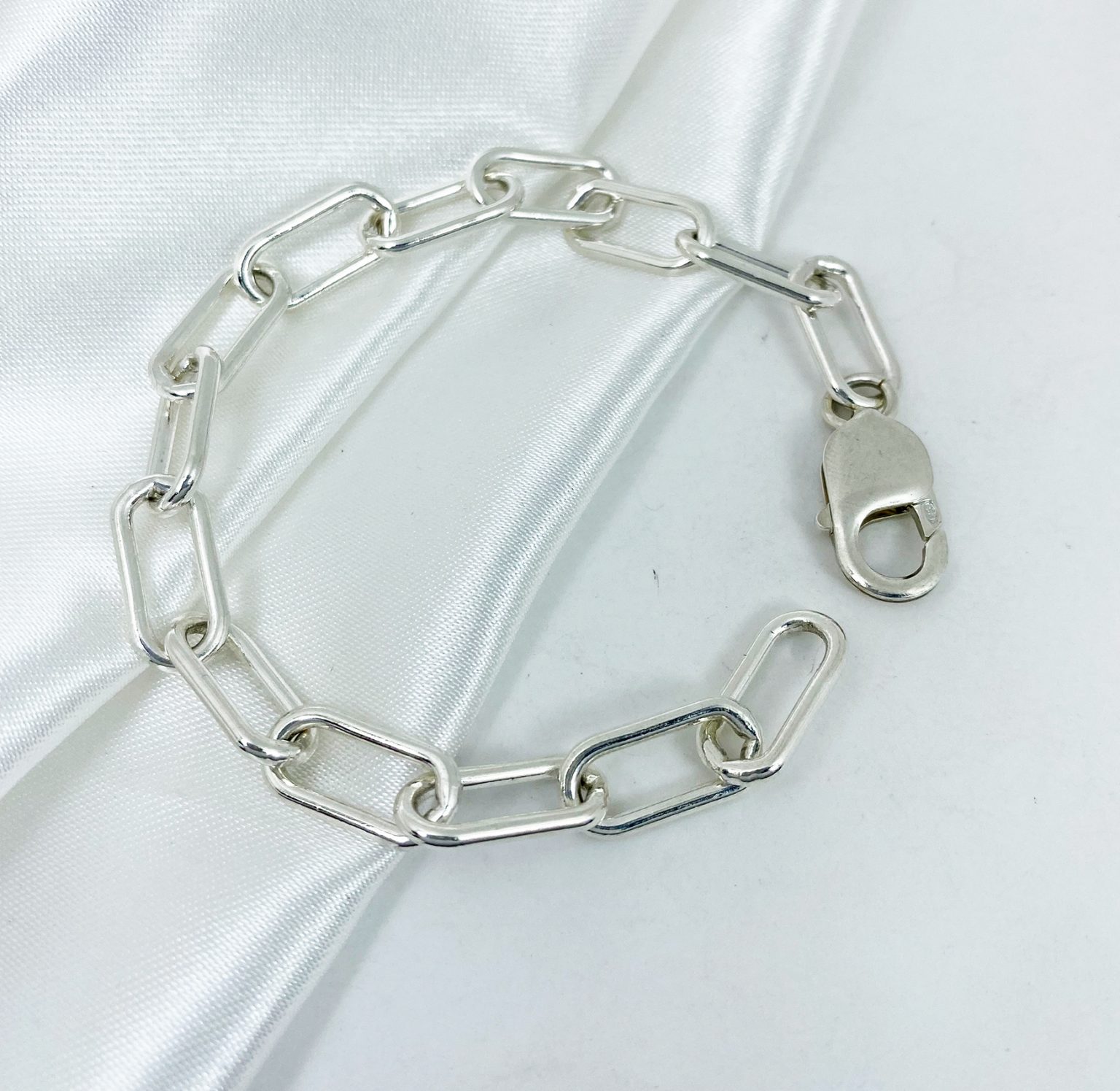 Sup Silver 7.5mm Extra Larger Long Chain Bracelet In Sterling Silver ...